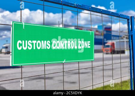 customs bonded area sign Stock Photo - Alamy