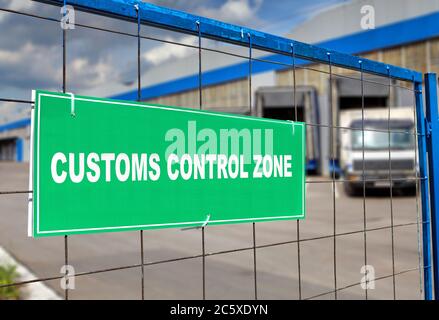 customs bonded area sign Stock Photo - Alamy
