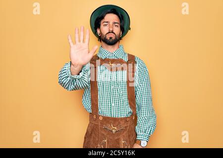 Young handsome man wearing tratidional german octoberfest custome and ...