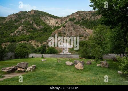 Rupite, Bulgaria. Statue of Bulgarian prophet Baba Vanga near town of ...