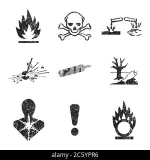 GHS pictogram collection vector isolated on white background Stock ...