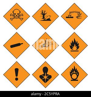 GHS pictogram collection vector isolated on white background Stock ...