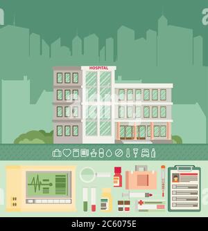 City hospital building set 9 collection Stock Vector Image & Art - Alamy