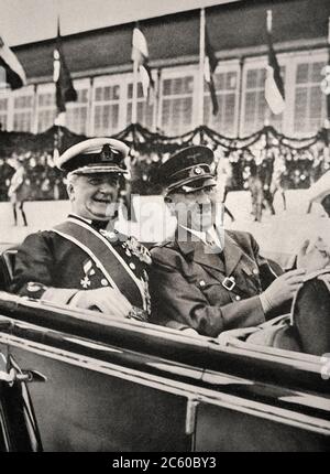 Vintage portrait of Hungarian admiral Miklos Horthy. Miklós Horthy de ...