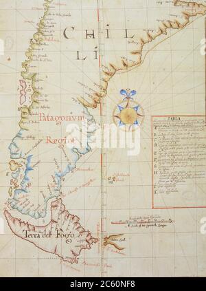 The Strait of Magellan, separating mainland South America to the north ...