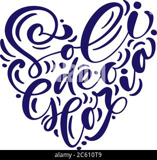 Soli Deo Gloria Christian vector calligraphy lettering text. Glory to ...