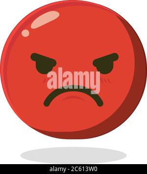 3D Red Angry Emoticon Isolated Stock Vector Image & Art - Alamy