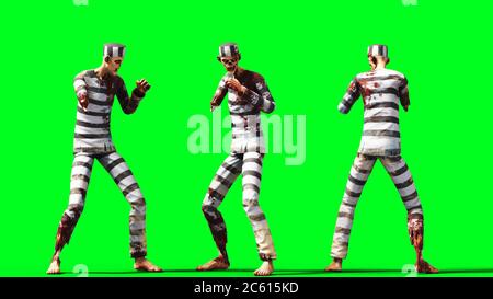 Zombie green screen isolate. Realistic 3d rendering Stock Photo - Alamy