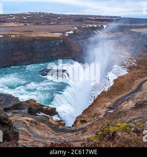 Gullfoss waterfall, Iceland in April Stock Photo - Alamy