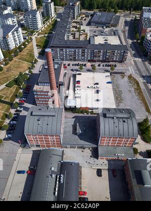 Aerial view of Sibelius Hall in Lahti, Finland. On the background new ...