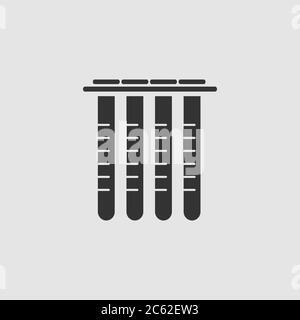 Retort glass flask icon. Laboratory glass equipment silhouette. Vector ...