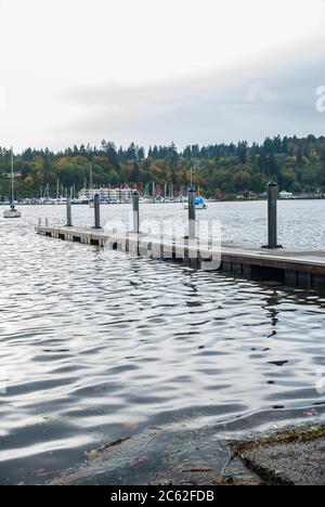 A floating dock on Puget Sound in Gig Harbor, Washington Stock Photo ...