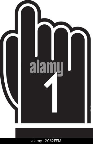 american football number one finger icon over white background ...