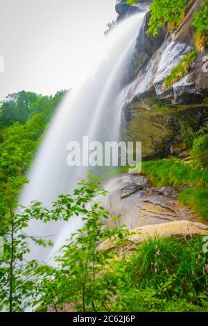 The big waterfall of Noasca, Piedmont, Italy Stock Photo - Alamy