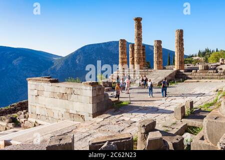 The Altar of the Chians and Temple of Apollo in Delphi. Delphi is ...