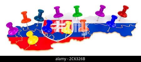 Isolated Slovakia map marker pin in flat web design style Stock Photo ...