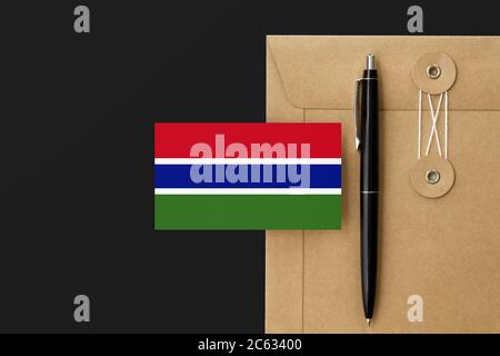 Gambia invitation, celebration letter concept. Flag with craft paper ...