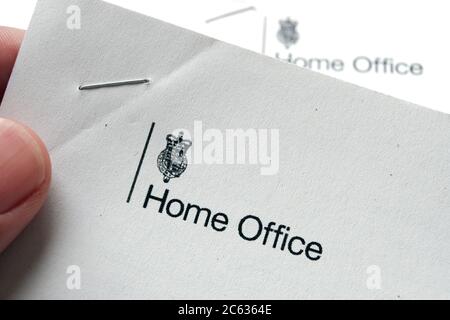 UK Home Office paper letters received in brown envelope. Authentic ...