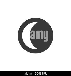 Moon phase. Waning Crescent. Isolated icon. Weather glyph vector ...