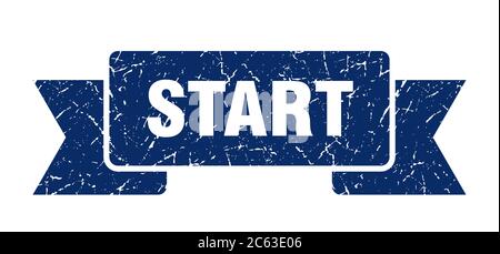 start ribbon. start grunge band sign. start banner Stock Vector Image ...