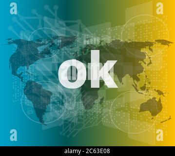 ok text on digital touch screen - social concept Stock Photo - Alamy