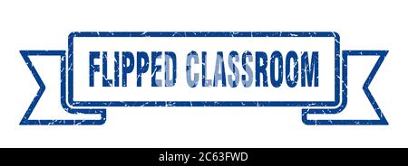 flipped classroom ribbon. flipped classroom grunge band sign. flipped ...
