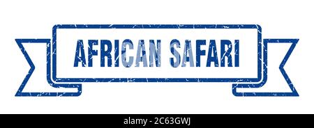 african safari ribbon. african safari grunge band sign. african safari ...