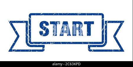 start ribbon. start grunge band sign. start banner Stock Vector Image ...