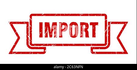 import ribbon. import grunge band sign. import banner Stock Vector ...