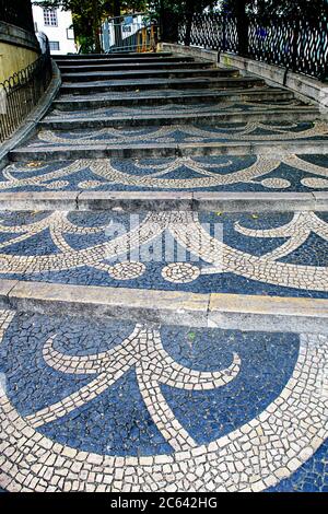 Covered stairs in Lisbon Stock Photo - Alamy