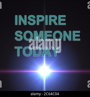 Inspirational quotes on optical flares background Stock Photo - Alamy