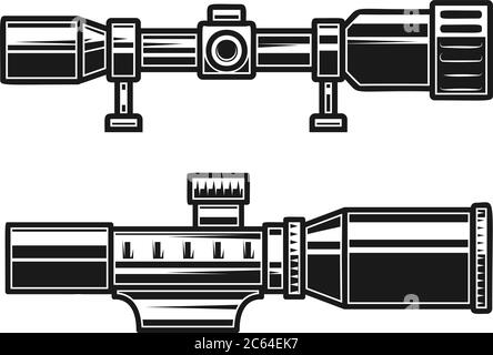 Gun viewfinder set. Sniper, hunting scope on a transparent background ...