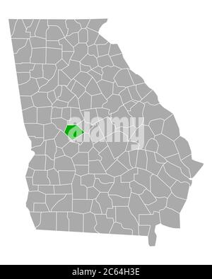 Map of Crawford in Georgia Stock Photo - Alamy