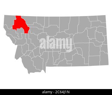 Map of Flathead in Montana Stock Photo - Alamy