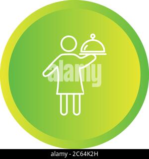 Unique Man Serving Food Vector Line Icon Stock Vector Image & Art - Alamy