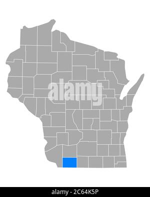 Map of Lafayette in Wisconsin Stock Photo - Alamy