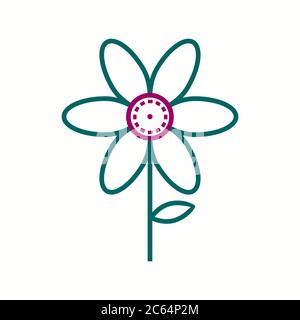 Unique Flower Vector Line Icon Stock Vector Image & Art - Alamy