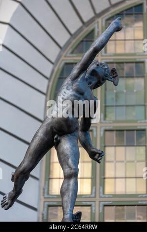 Zinc statue of Mercury, Roman god of the Greek Hermes - god of trade ...