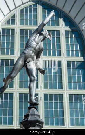 Zinc statue of Mercury, Roman god of the Greek Hermes - god of trade ...