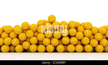 Stack of tennis balls isolated on white background. 3d render Stock ...