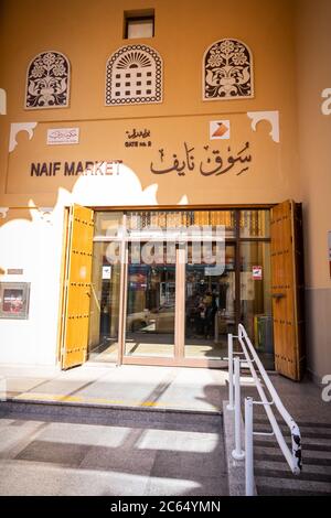 Naif Market in Deira, a traditional souk in Dubai, United Arab Emirates ...