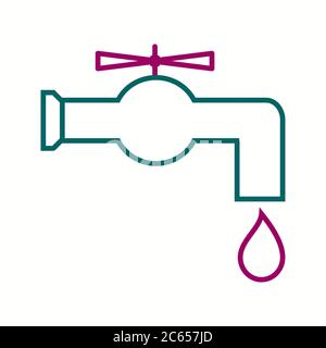 Unique Water Tap Vector Line Icon Stock Vector Image & Art - Alamy