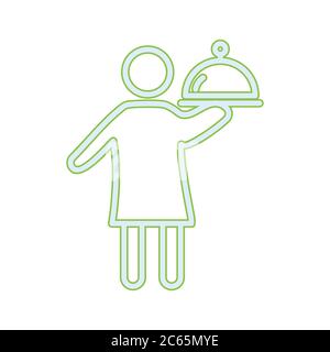 Unique Man Serving Food Vector Line Icon Stock Vector Image & Art - Alamy