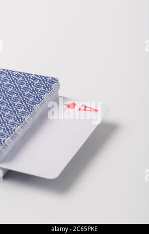 Expanded playing cards on white background Stock Photo - Alamy