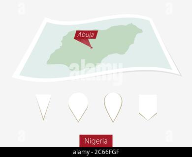 Travel to Nigeria concept, map with pin on map of Nigeria. Vacation ...