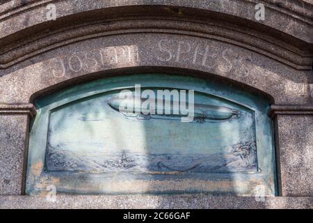 The tomb of Joseph Spiess in Pere-Lachaise cemetry in Paris, France ...