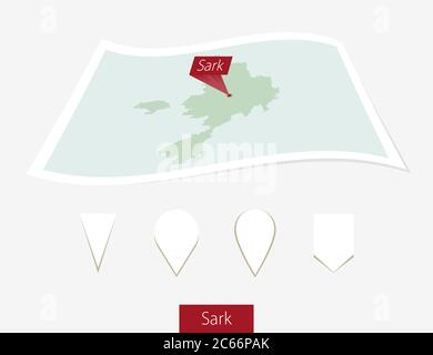 Sark icon. Island map on dark background. Stylish Sark map with island ...