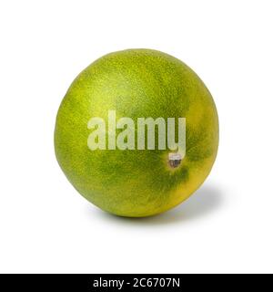 Fresh whole limelon with a galia melon and lime on white background ...