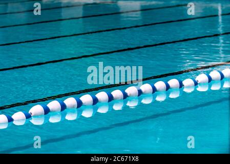 Floating lane divider in a swimming pool Stock Photo - Alamy