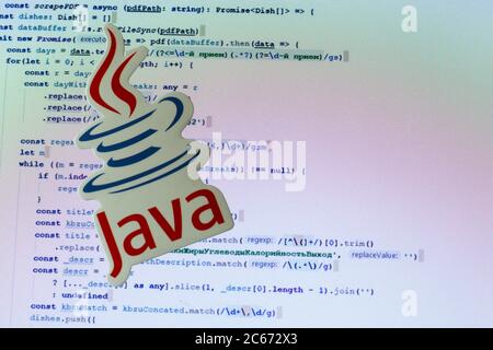 Moscow, Russia - 1 June 2020: PHP logo sign with program code on ...